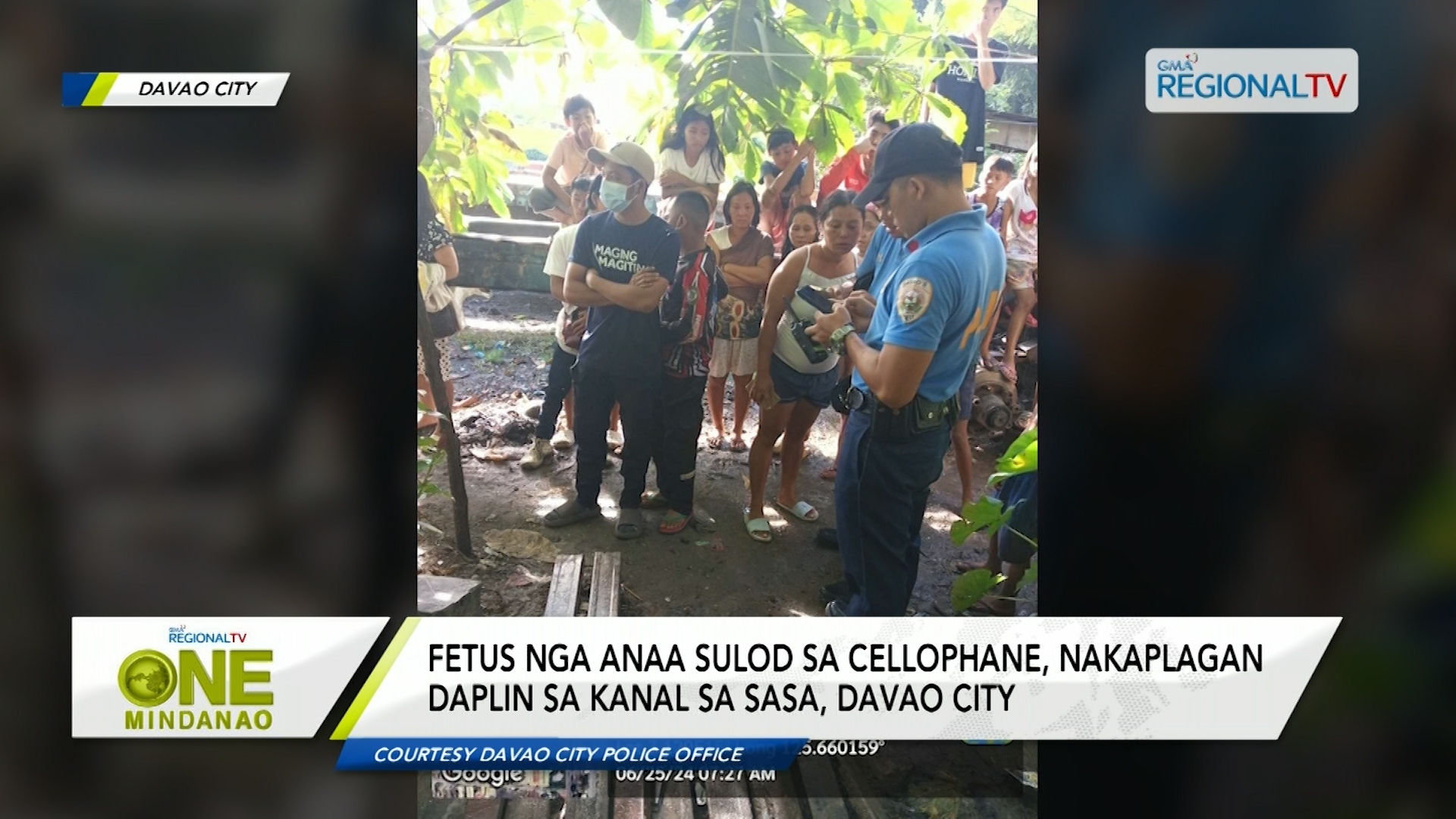 Fetus nga anaa sulod sa cellophane, nakaplagan daplin sa kanal sa Sasa, Davao City