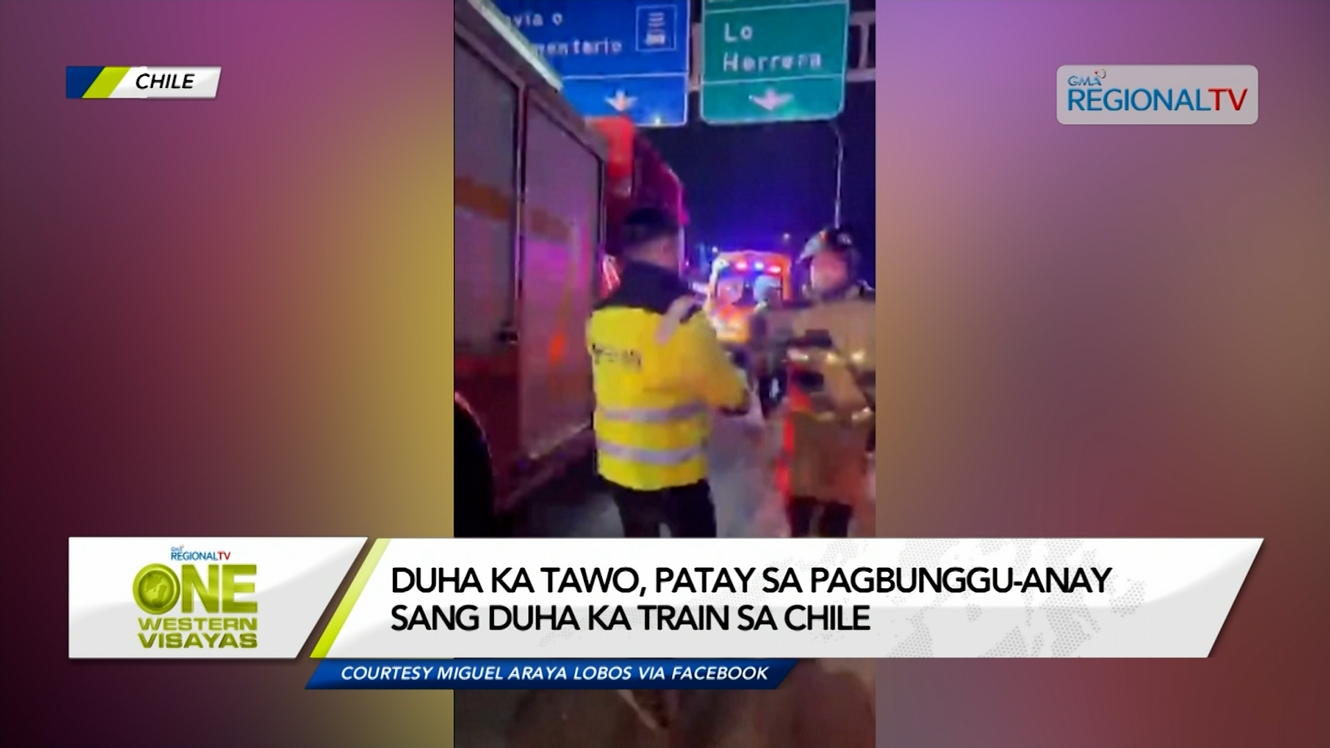 Duha ka tawo, patay sa pagbunggu-anay sang duha ka train sa Chile Duha ka tawo, patay sa pagbunggu-anay sang duha ka train sa Chile