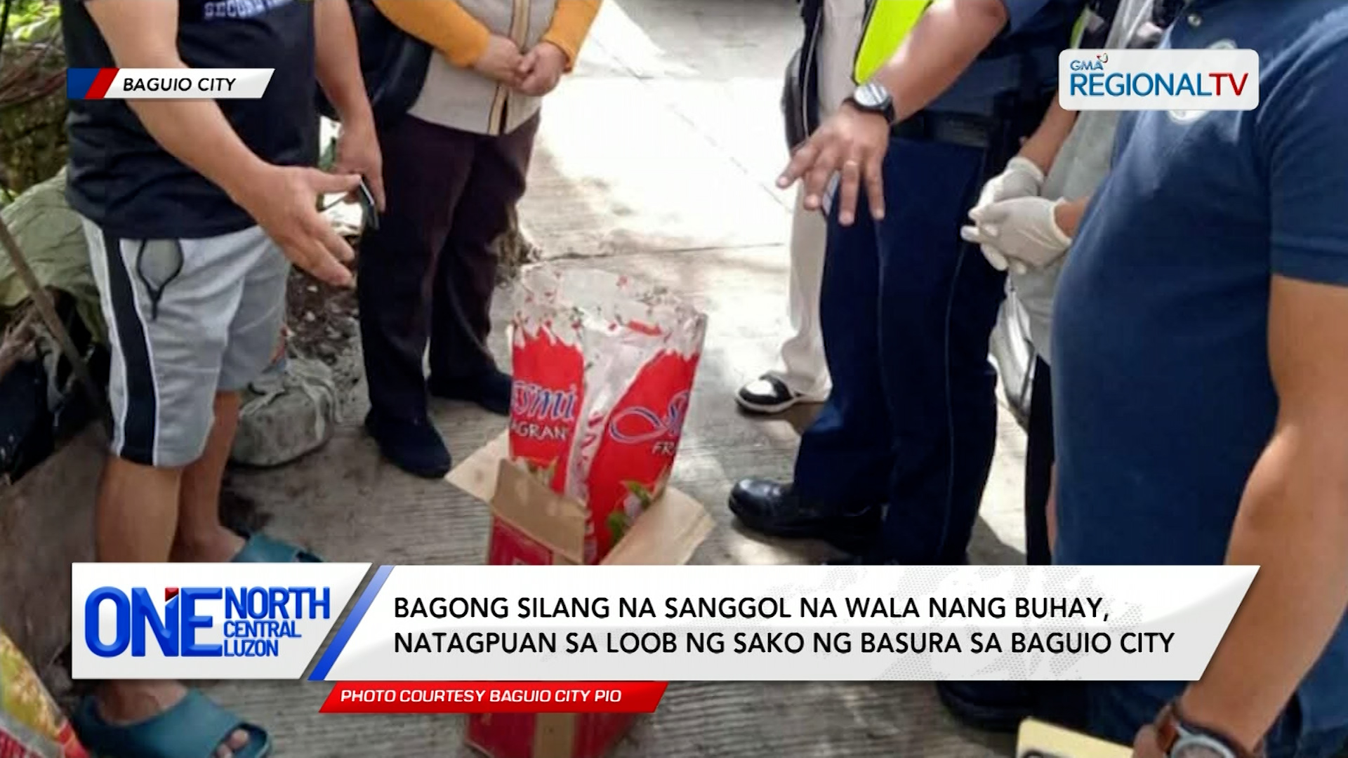 Bagong silang na sanggol na wala nang buhay, natagpuan sa loob ng sako