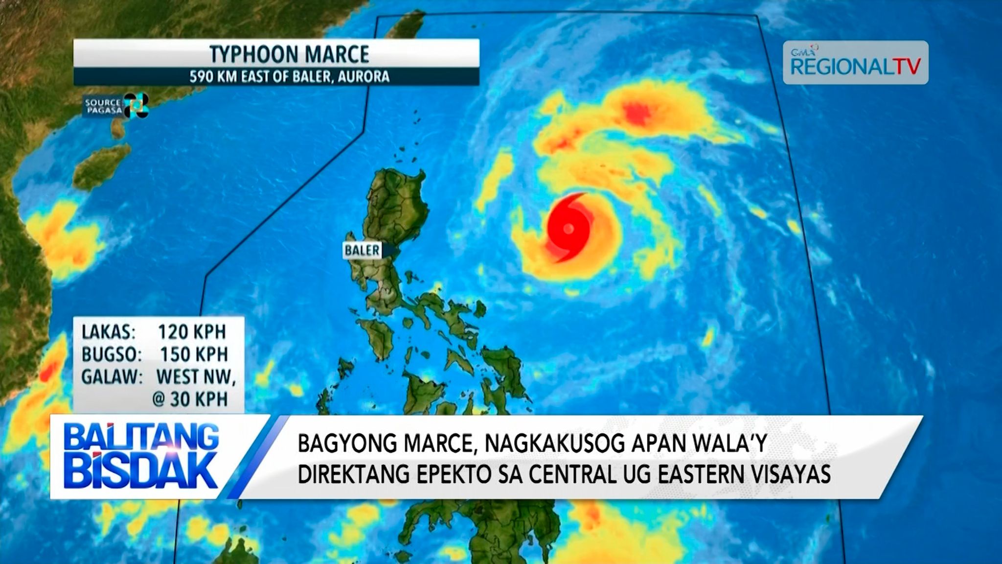 Bagyong Marce, nagkakusog apan wala’y direktang epekto sa Kabisay-an