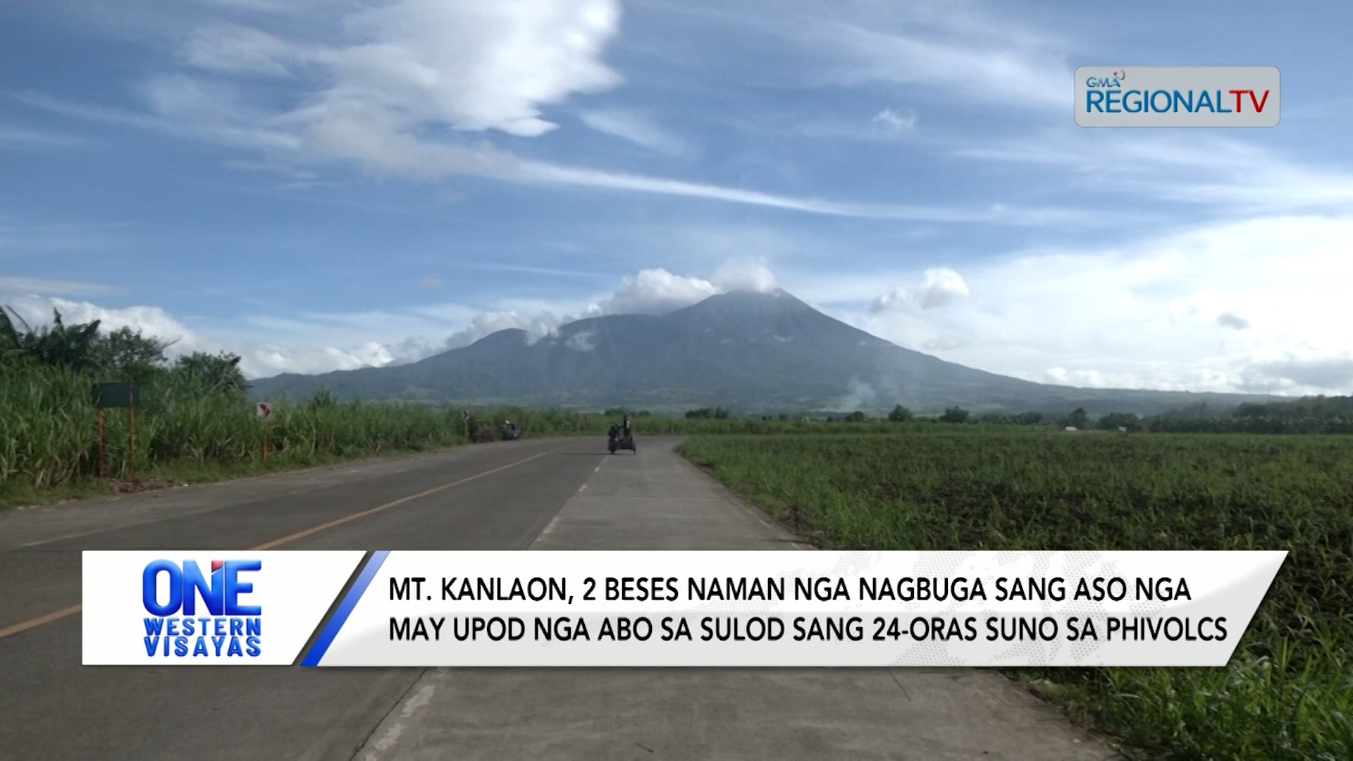 Mt. Kanlaon, 2 beses naman nga nagbuga sang aso nga may upod nga abo