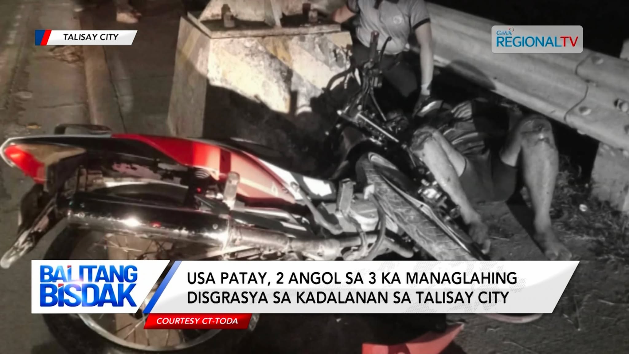 Usa patay, 2 angol sa 3 ka managlahing disgrasya sa kadalanan sa Talisay City