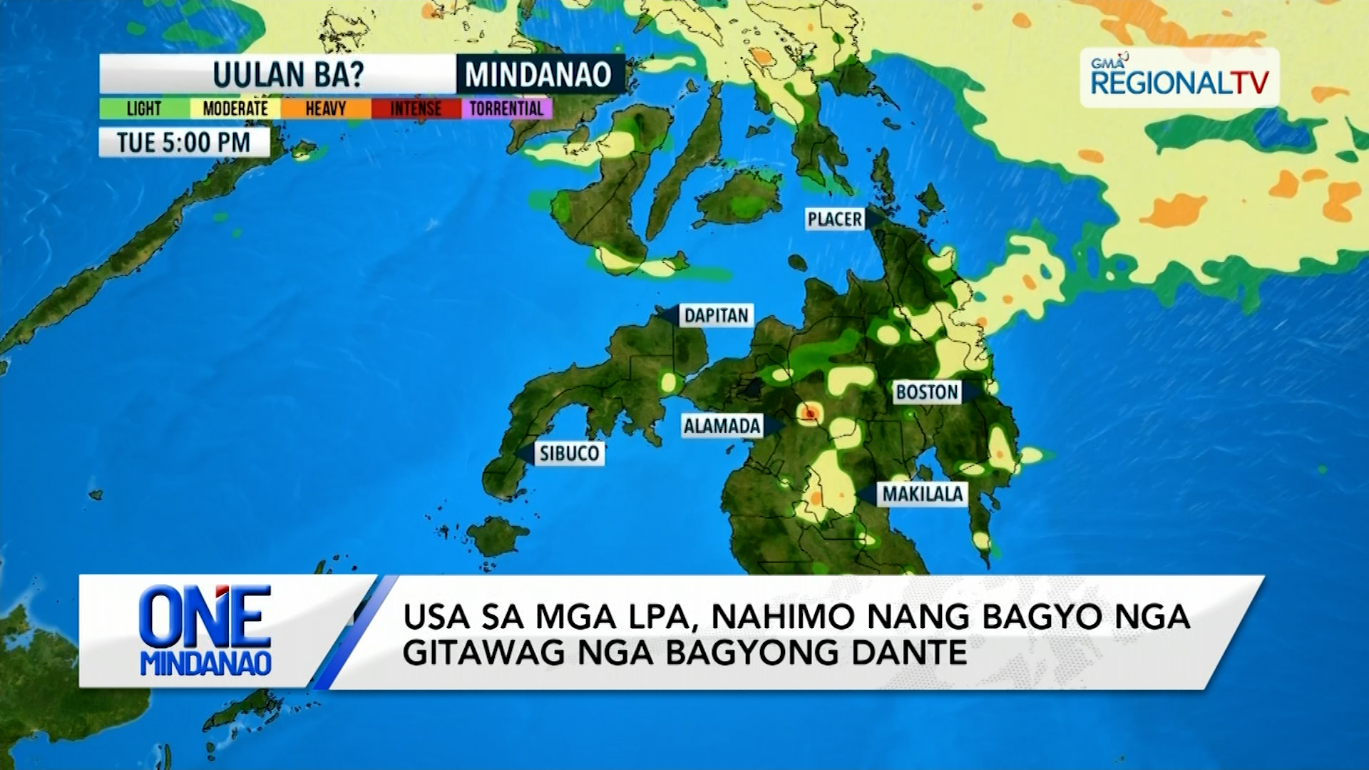 Usa sa mga LPA, nahimo nang bagyo nga gitawag nga bagyong Dante | One Mindanao