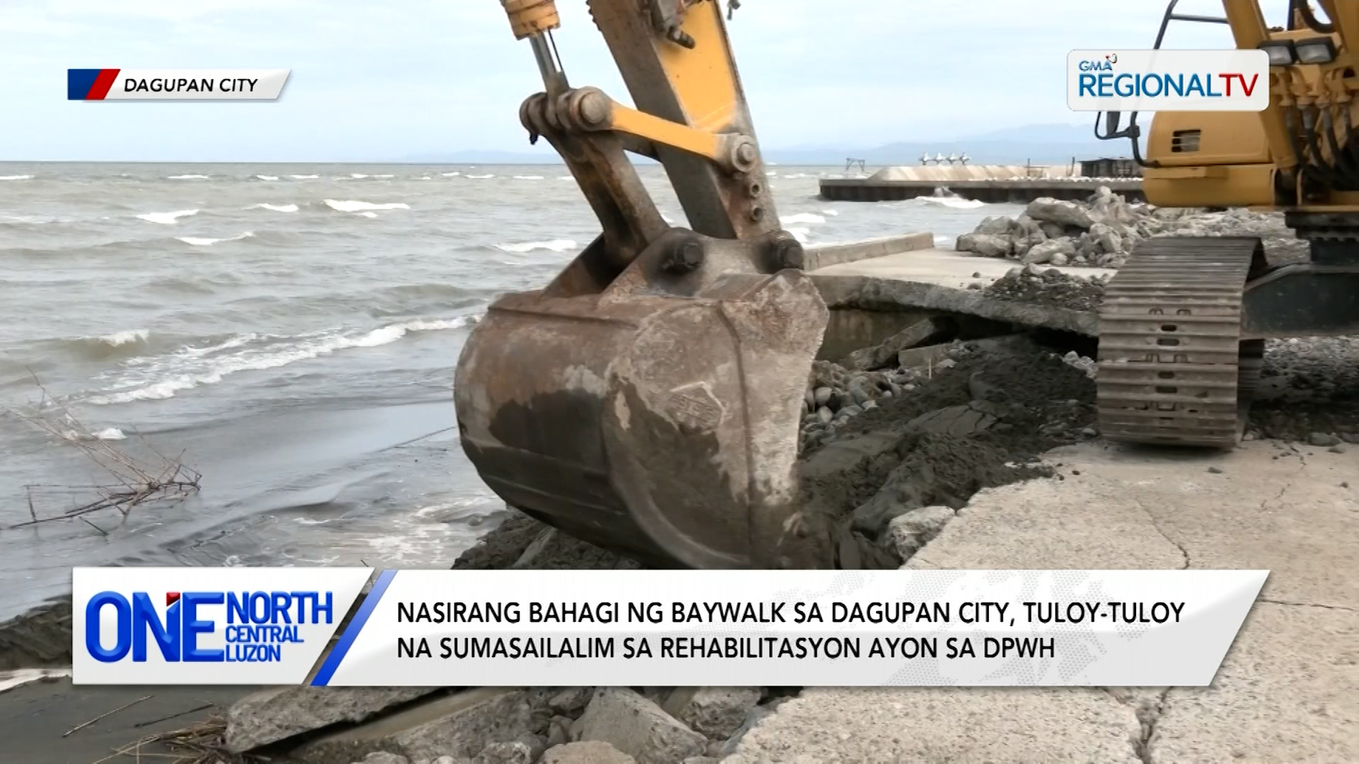 Nasirang bahagi ng baywalk, sumasailalim sa rehabilitasyon ayon sa DPWH ...