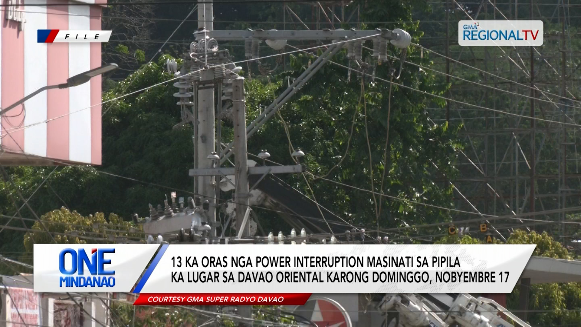 13 ka oras nga power interruption masinati sa pipila ka lugar sa Davao Oriental