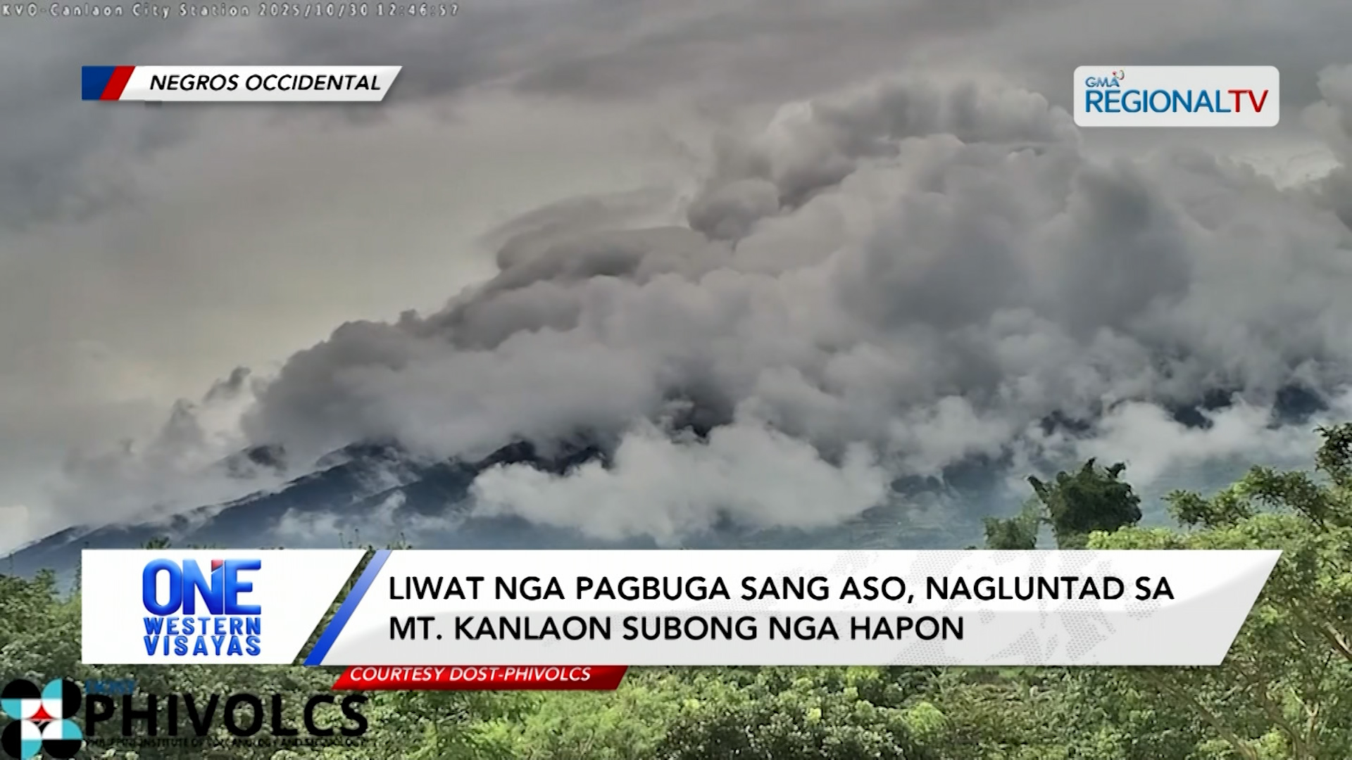 Liwat nga pagbuga sang aso, nagluntad sa Mt. Kanlaon subong nga hapon | One Western Visayas