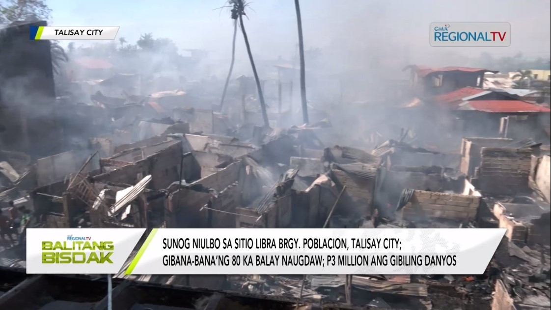 80 ka balay, naugdaw sa sunog sa Poblacion, Talisay City