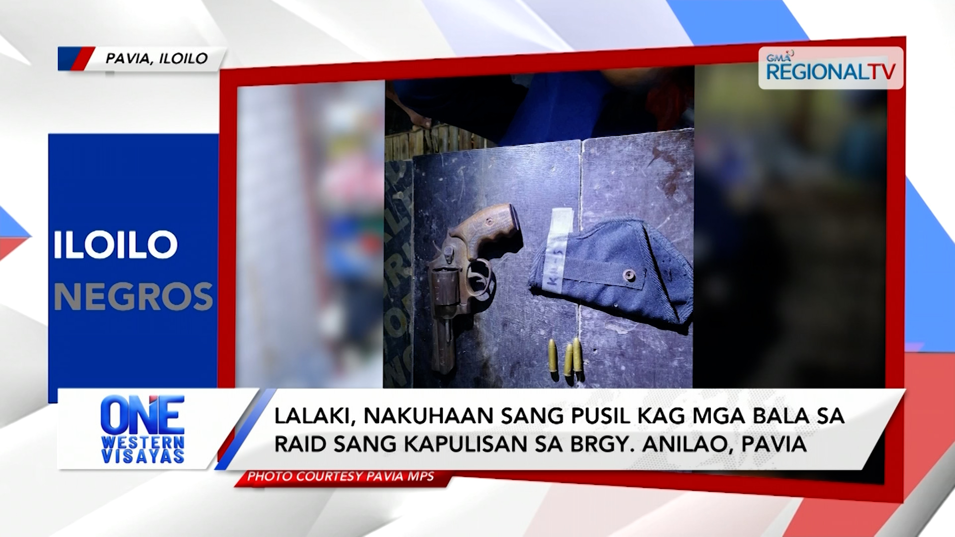 Lalaki, nakuhaan sang pusil kag mga bala sa raid sang kapulisan sa Pavia | One Western Visayas
