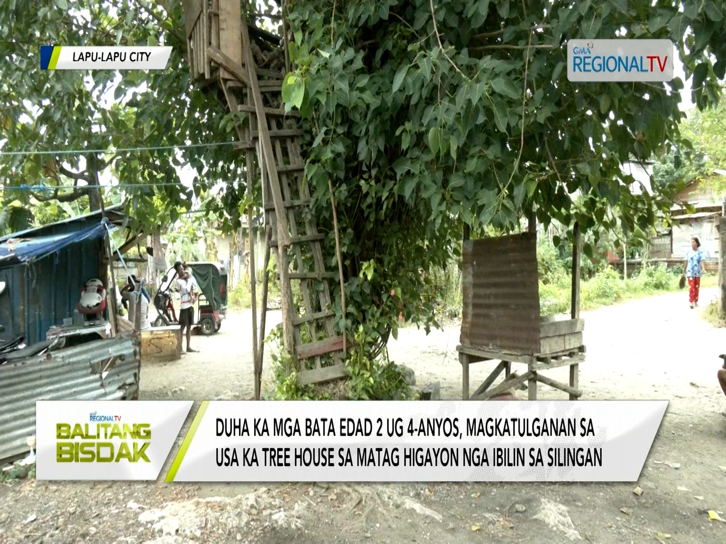 Duha ka bata nga nag-estar sa tree house, gi-rescue