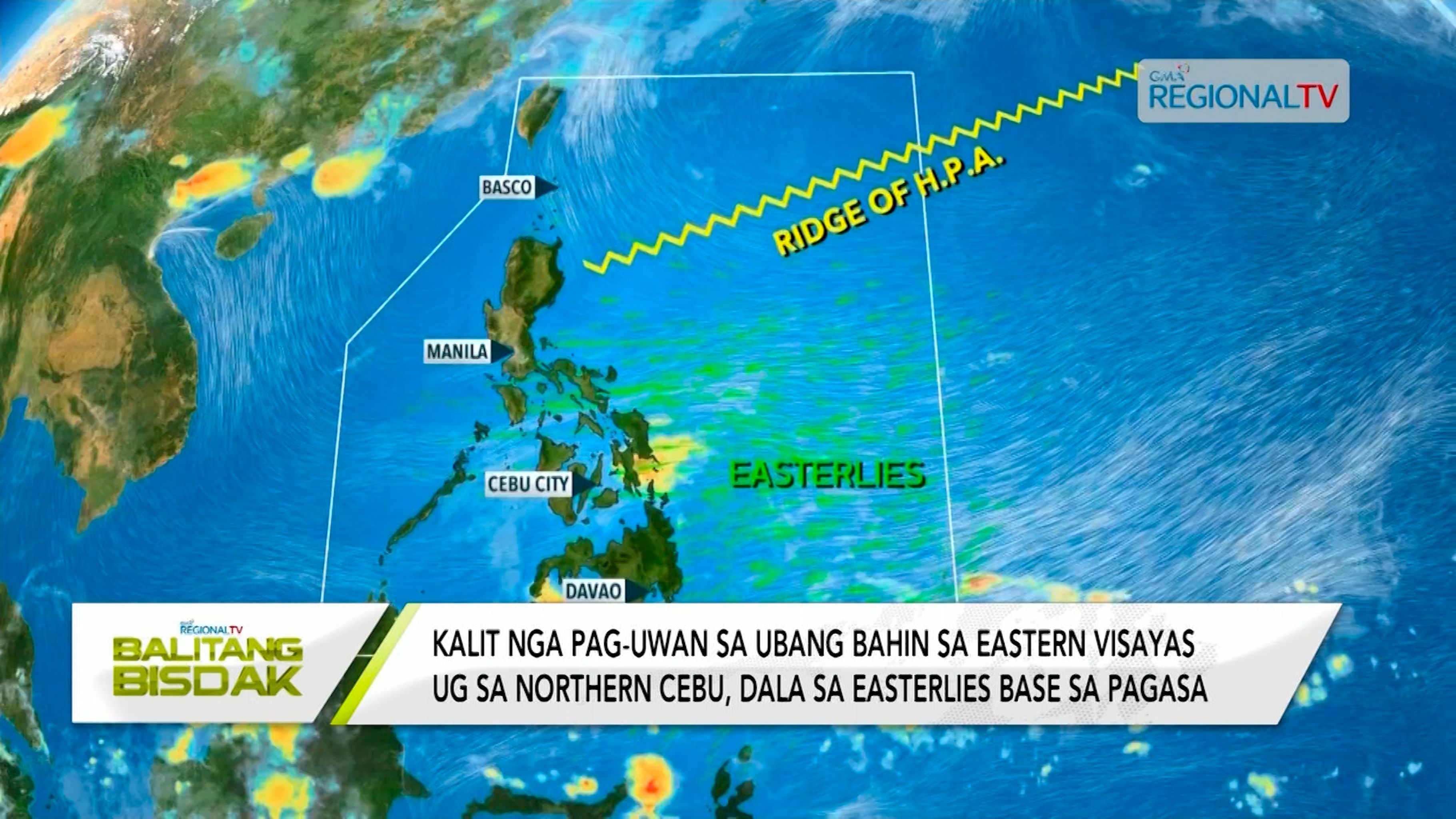 Pagbunok sa uwan sa pipila ka dapit sa Eastern Visayas, nasinati