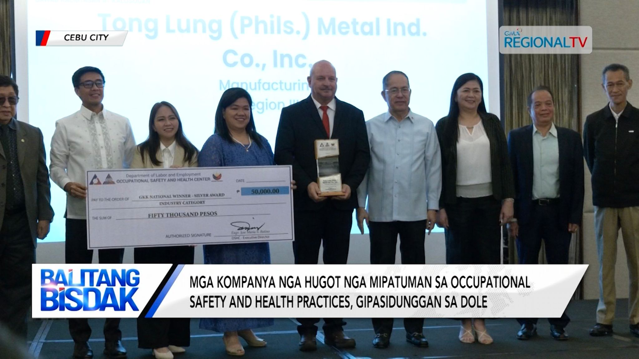 Kompanya’ng mipatuman sa safety and health practices, gipasidunggan