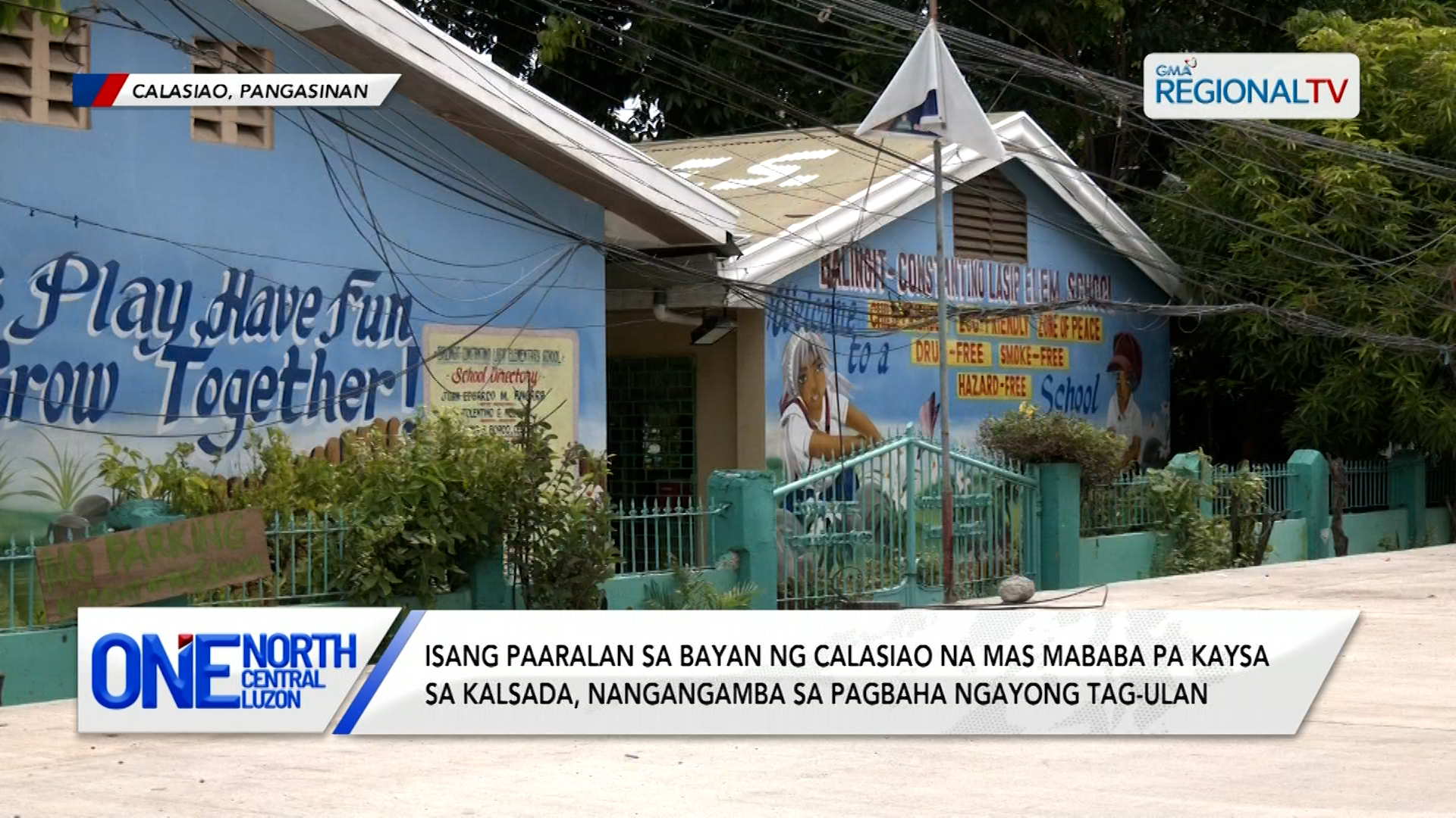 Isang paaralan na mas mababa pa kaysa sa kalsada, nangangamba sa pagbaha