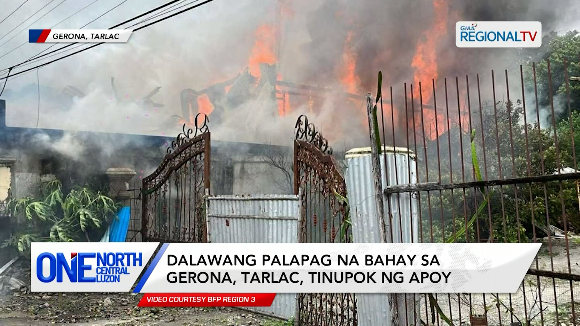 Dalawang palapag na bahay sa Gerona, Tarlac, tinupok ng apoy