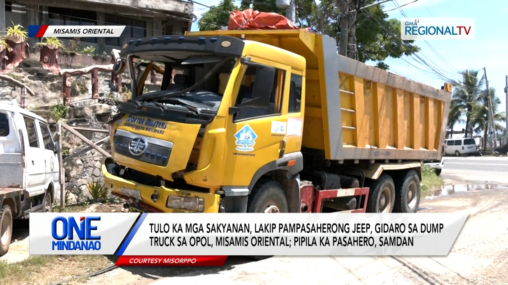 Tulo ka mga sakyanan, gidaro sa dump truck sa Opol, Misamis Oriental ...
