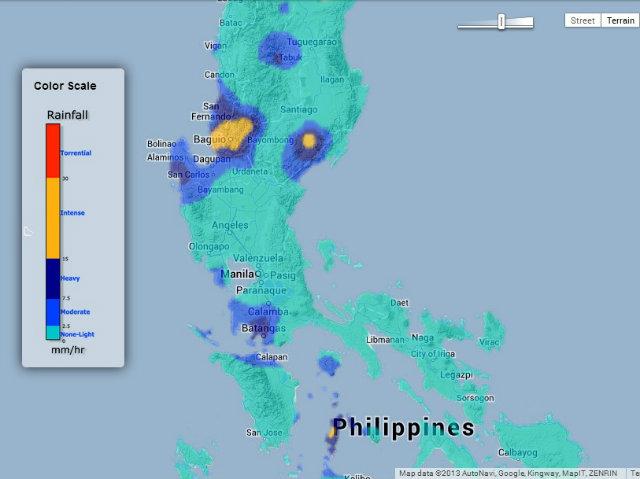 As of 3 p.m., heavy rains still pounding parts of Luzon