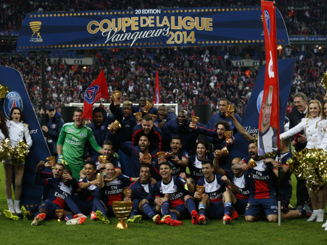 Cavani double hands PSG French League Cup trophy | GMA News Online
