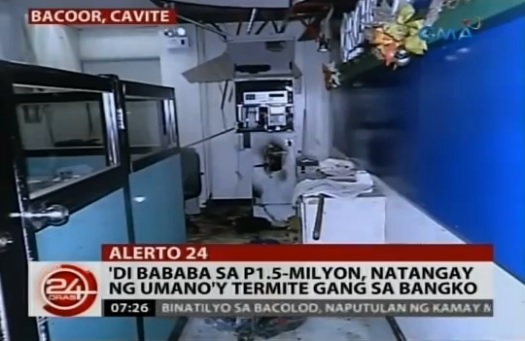 ‘Termite gang’ robs more than P1.5M from Bacoor bank | GMA News Online