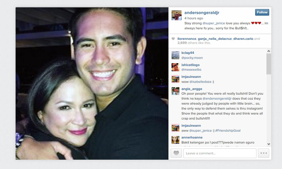 Gerald Anderson to Janice De Belen amid rumors of affair: 'Stay strong ...