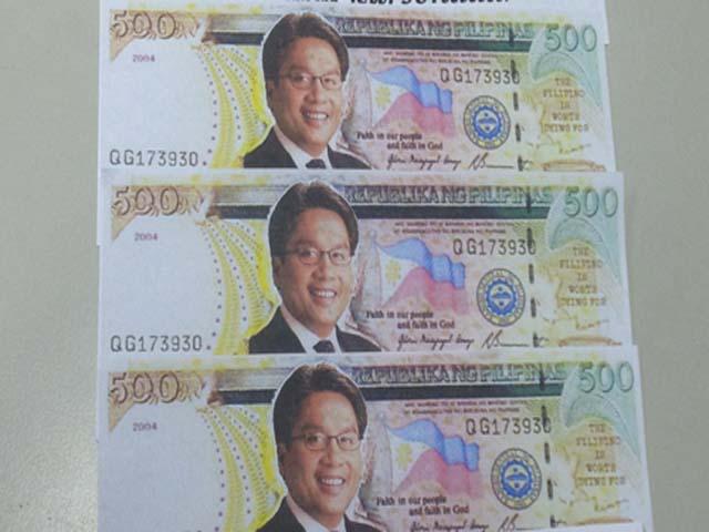 Fake P500 bills with Roxas’ face circulate at House press office | GMA ...