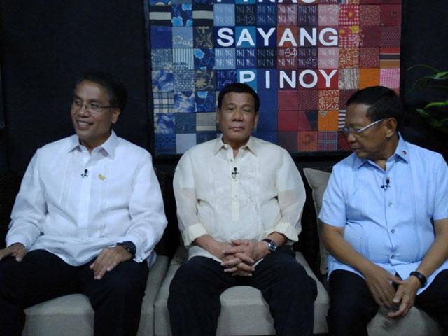 Presidential bets Mar Roxas, Rodrigo Duterte and Jejomar Binay | Photos ...