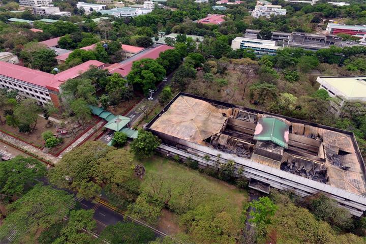 The UP Faculty Center after the fire | GMA News Online