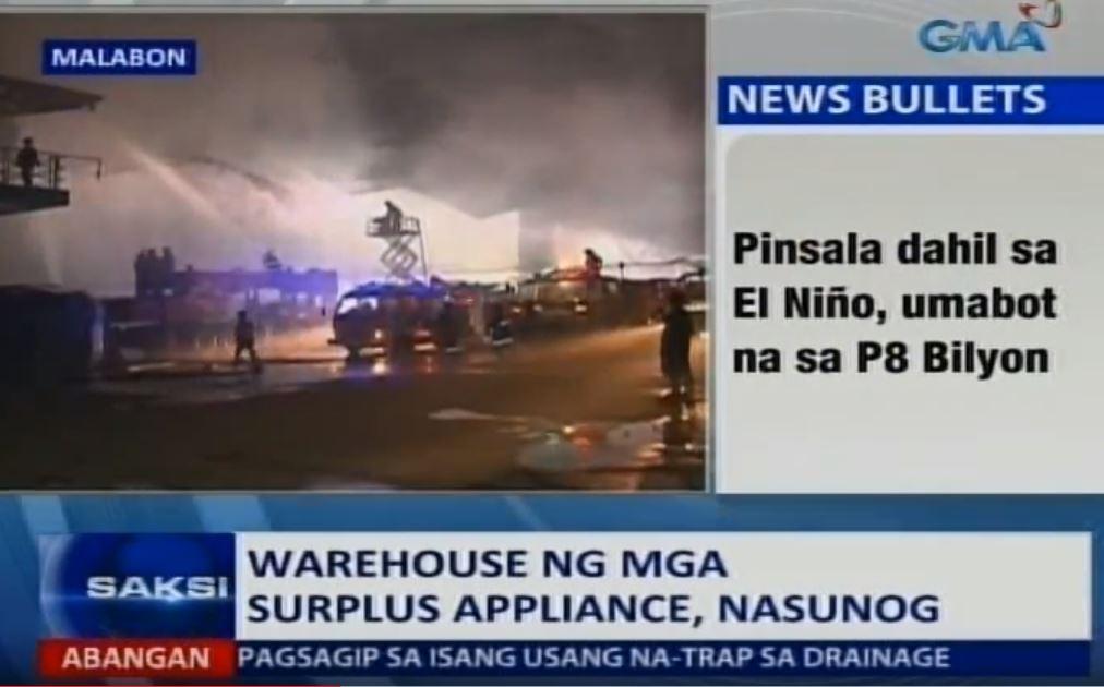 Fire hits Malabon warehouse | GMA News Online