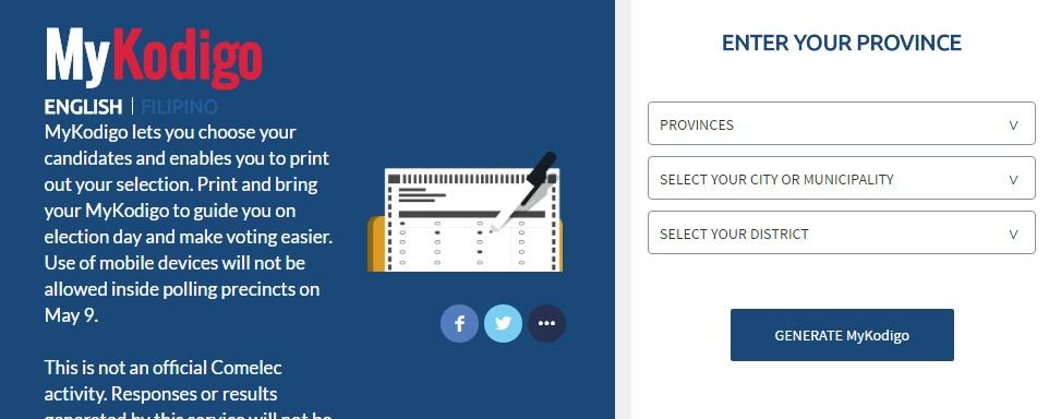 Create your printable Eleksyon 2016 kodigo at GMA News Online | GMA ...