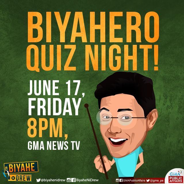 Biyahero Quiz Night, ngayong Biyernes sa 'Biyahe ni Drew' │ GMA News Online
