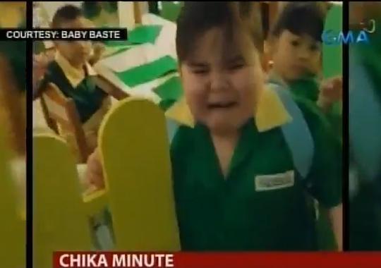 Baby Baste, umiyak sa kaniyang first day sa school | GMA News Online