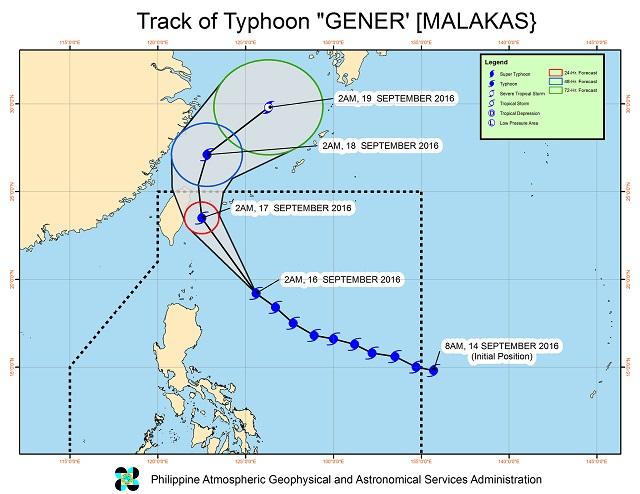 Typhoon Gener intensifies, continues north | GMA News Online