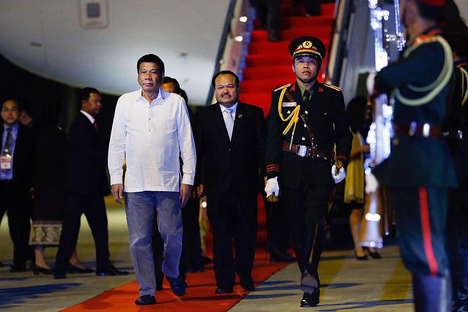 Duterte arrives in Laos for ASEAN Summit | Photos | GMA News Online