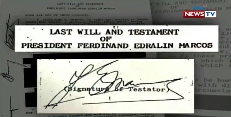 What Marcos' last will and testament says about burial | Philippine News