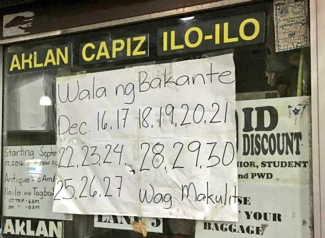 Some provincial buses already fully booked four days before Christmas ...