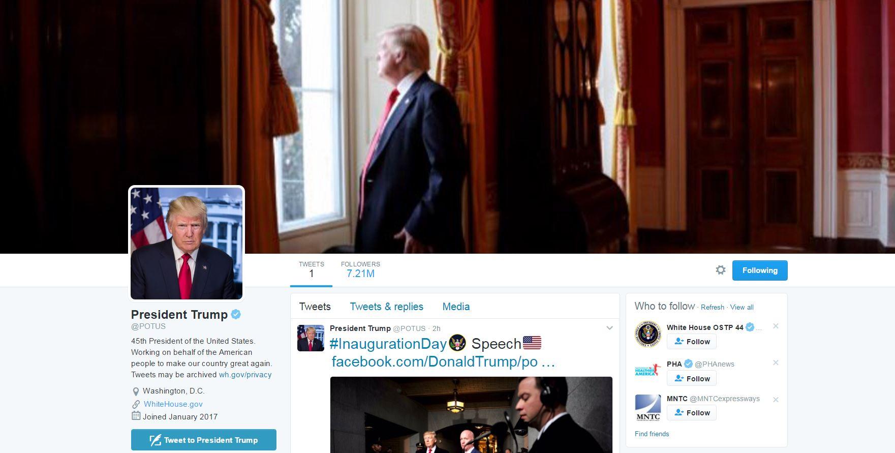 Trump takes control... of @POTUS Twitter handle | GMA News Online