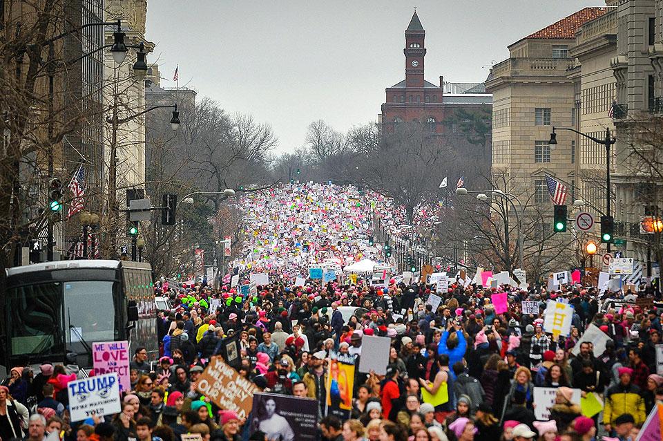 Anti-Trump protesters stage biggest protest march in US history ...