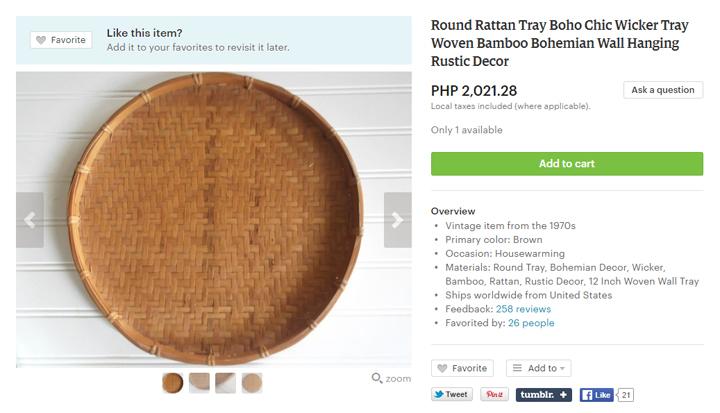 Decorative ‘boho chic’ bilao selling for over P2,000 online | GMA News ...