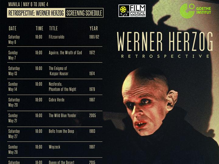 Free screenings of Werner Herzog films hosted by Goethe-Institut, FDCP ...