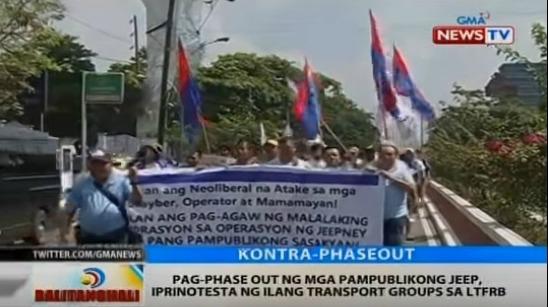 Transport groups rally in front of LTFRB against jeepney phaseout | GMA ...