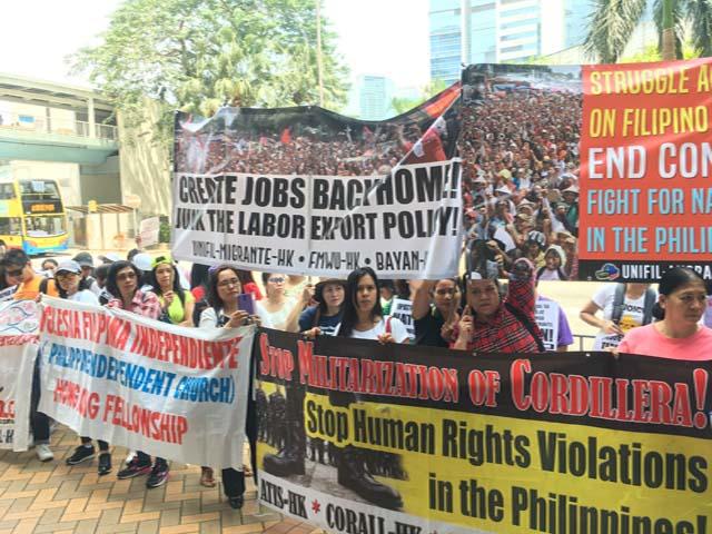 Pinoys in HK blast PHL's labor export policy in Labor Day rally | GMA ...
