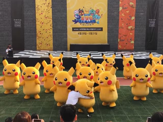 Deflating Pikachu gets tackled out, repaired, returned...only to ...