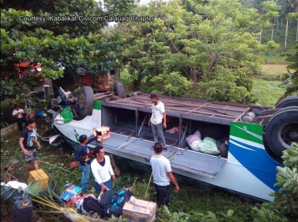 Bus falls into ravine in Calauag, Quezon, more than a dozen hurt | GMA ...