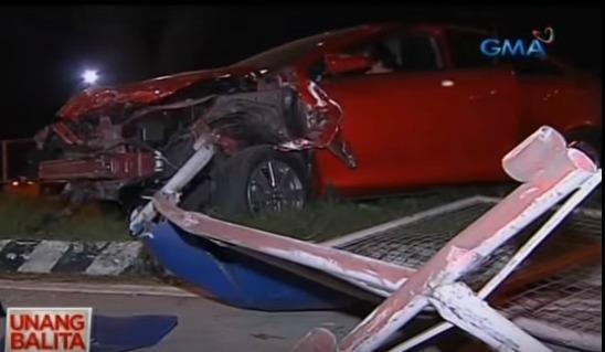 Car crashes into steel bars of MRT-7 construction after driver falls ...