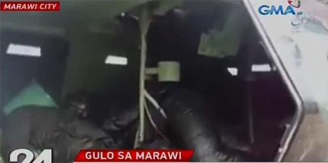 Supposed Maute video shows 2 dead bodies inside damaged Army vehicle ...