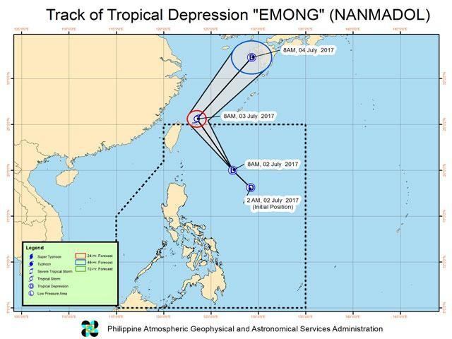 'Emong' to intensify into tropical storm, outside PAR by Monday
