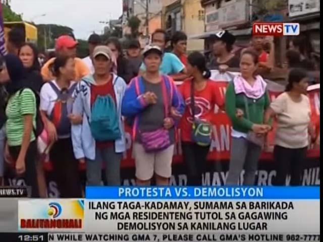 Residents, militant groups rally vs. demolition in Pasig | GMA News Online