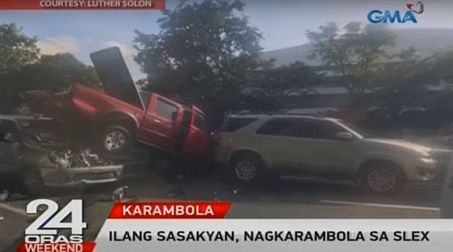 Multi-vehicle crash along SLEX causes traffic jam | GMA News Online