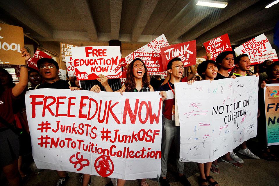 Opposition solons urge Duterte to sign free college education bill ...
