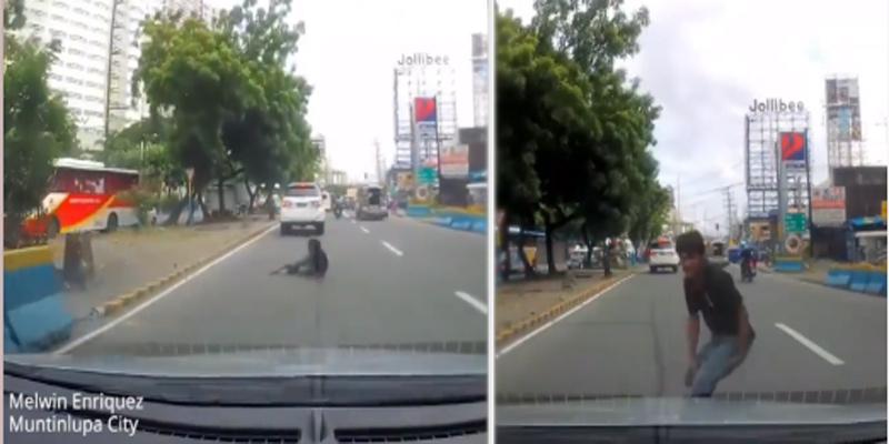 Palpak na tila modus ng lalaking nagkunwaring nabundol ng sasakyan ... Palpak na tila modus ng lalaking nagkunwaring nabundol ng sasakyan ...