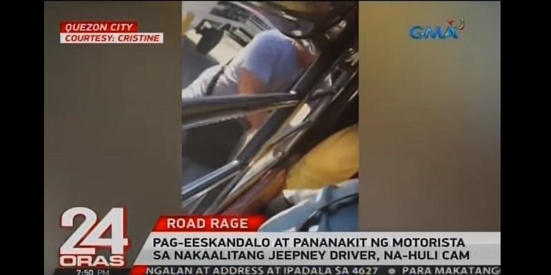 Motorist picks fight with jeepney driver in QC road rage | GMA News Online