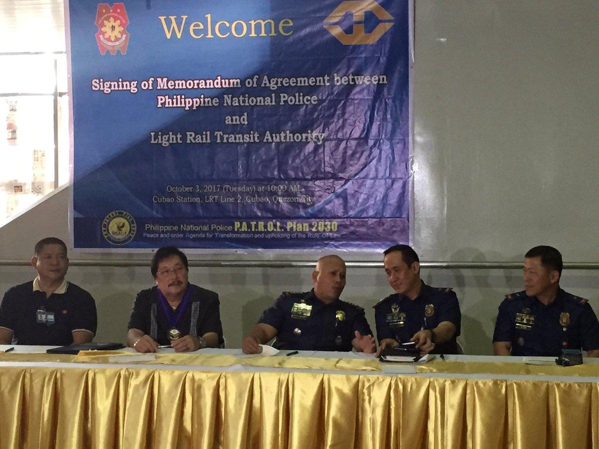 PNP, LRT sign MOA for better police visibility | GMA News Online